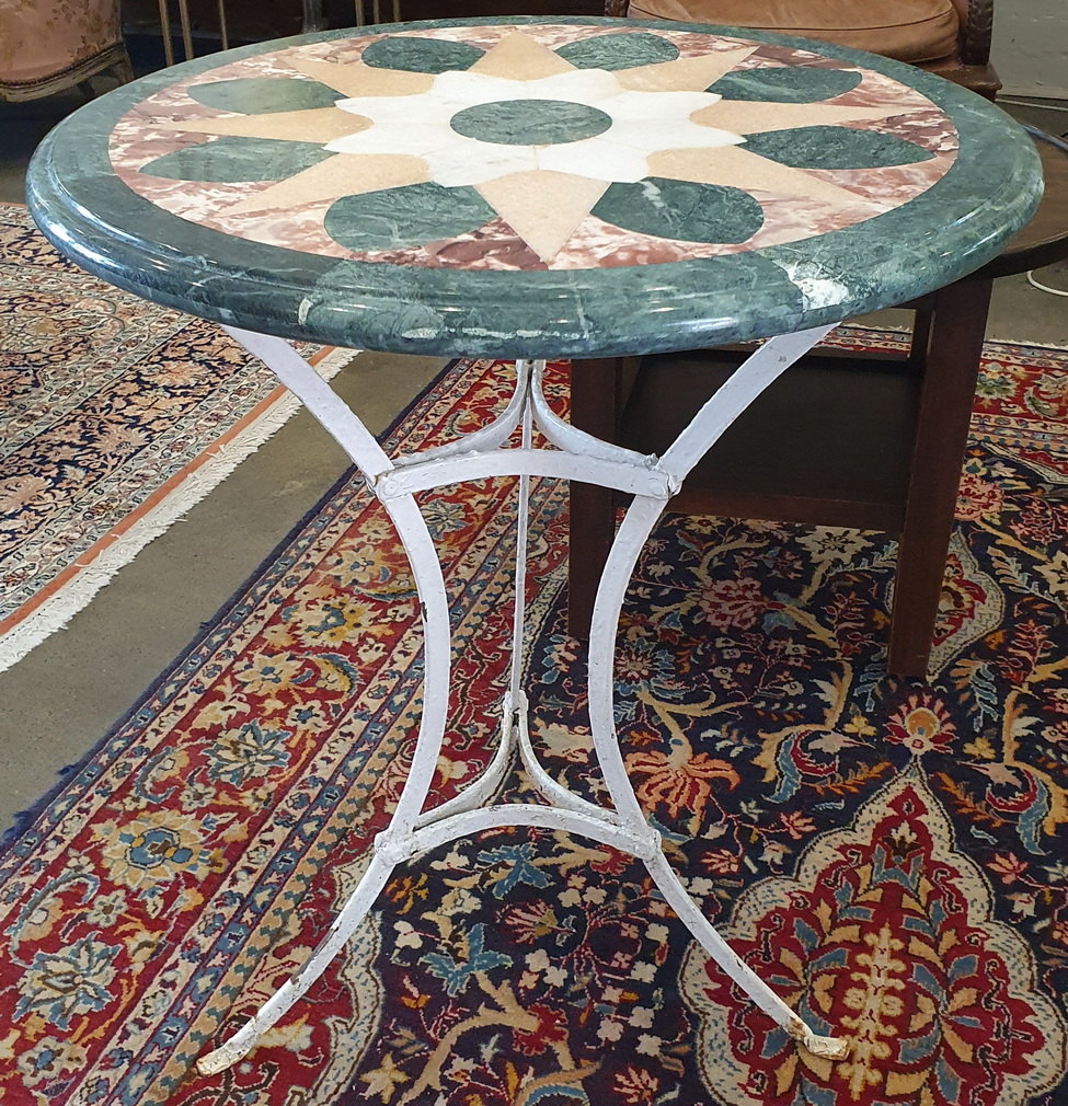 Miguel Meirelles Antiques - An Inlaid Marble Bistro Table