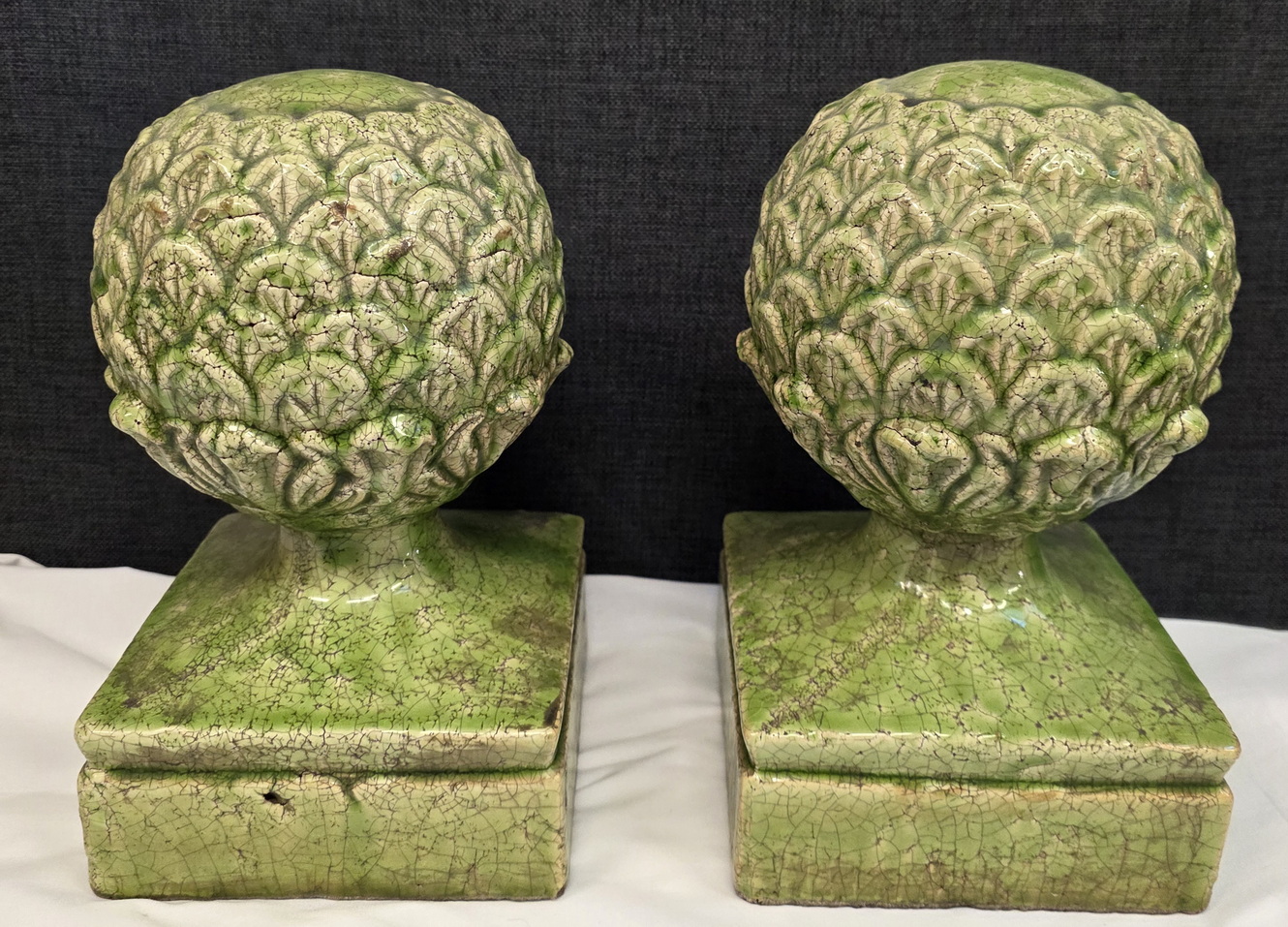 Miguel Meirelles Antiques – A pair of faience Finials
