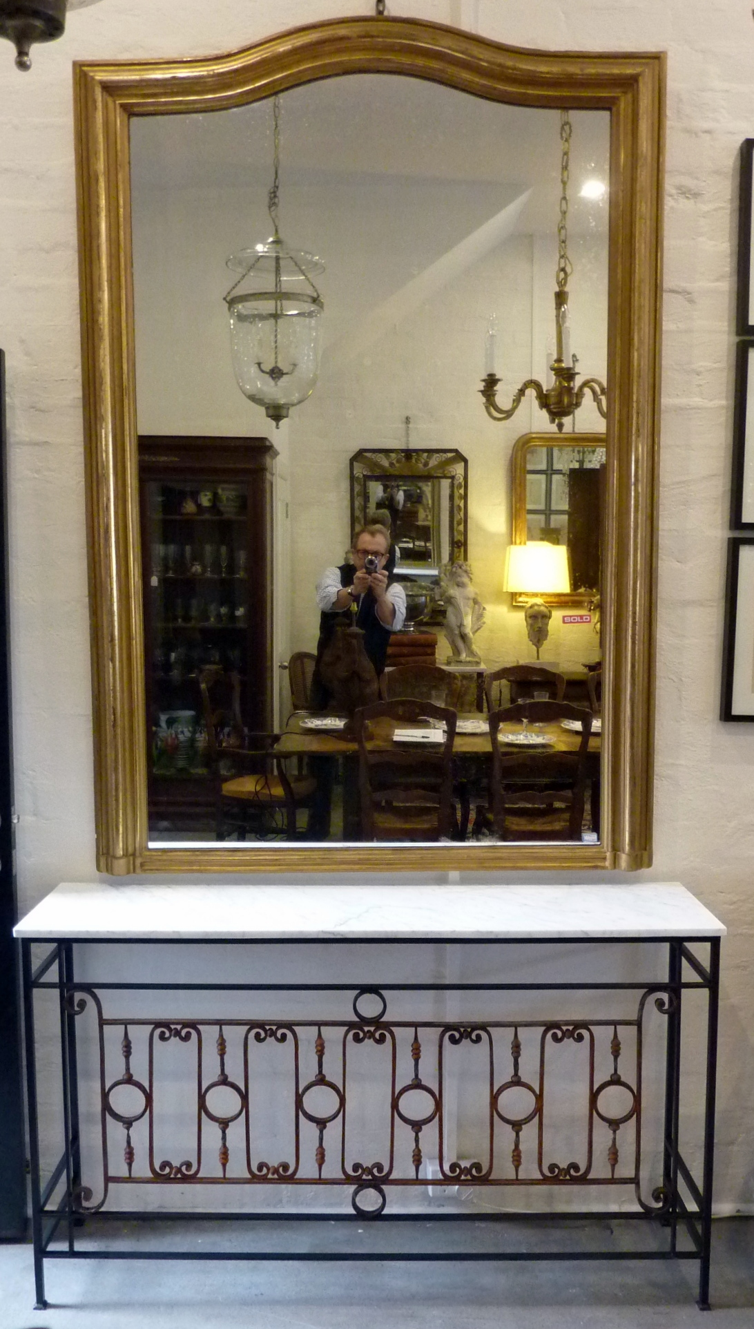A wrought iron Console Table