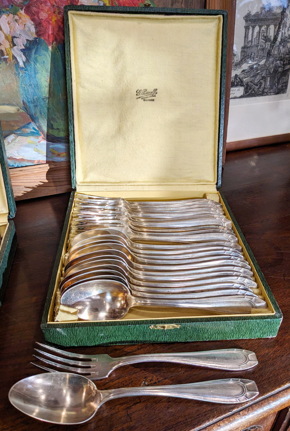 A set of 12 French Art Deco Forks and Spoons